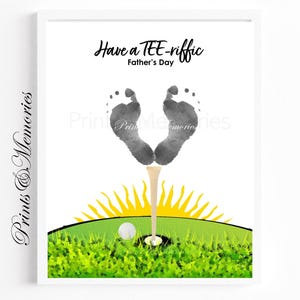 Golf Footprint Handprint Art, Have a Tee-rrific Father's Day, Gift for ...