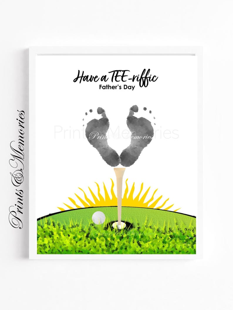 Golf Footprint Handprint Art, Have a Tee-rrific Father's Day, Gift for ...