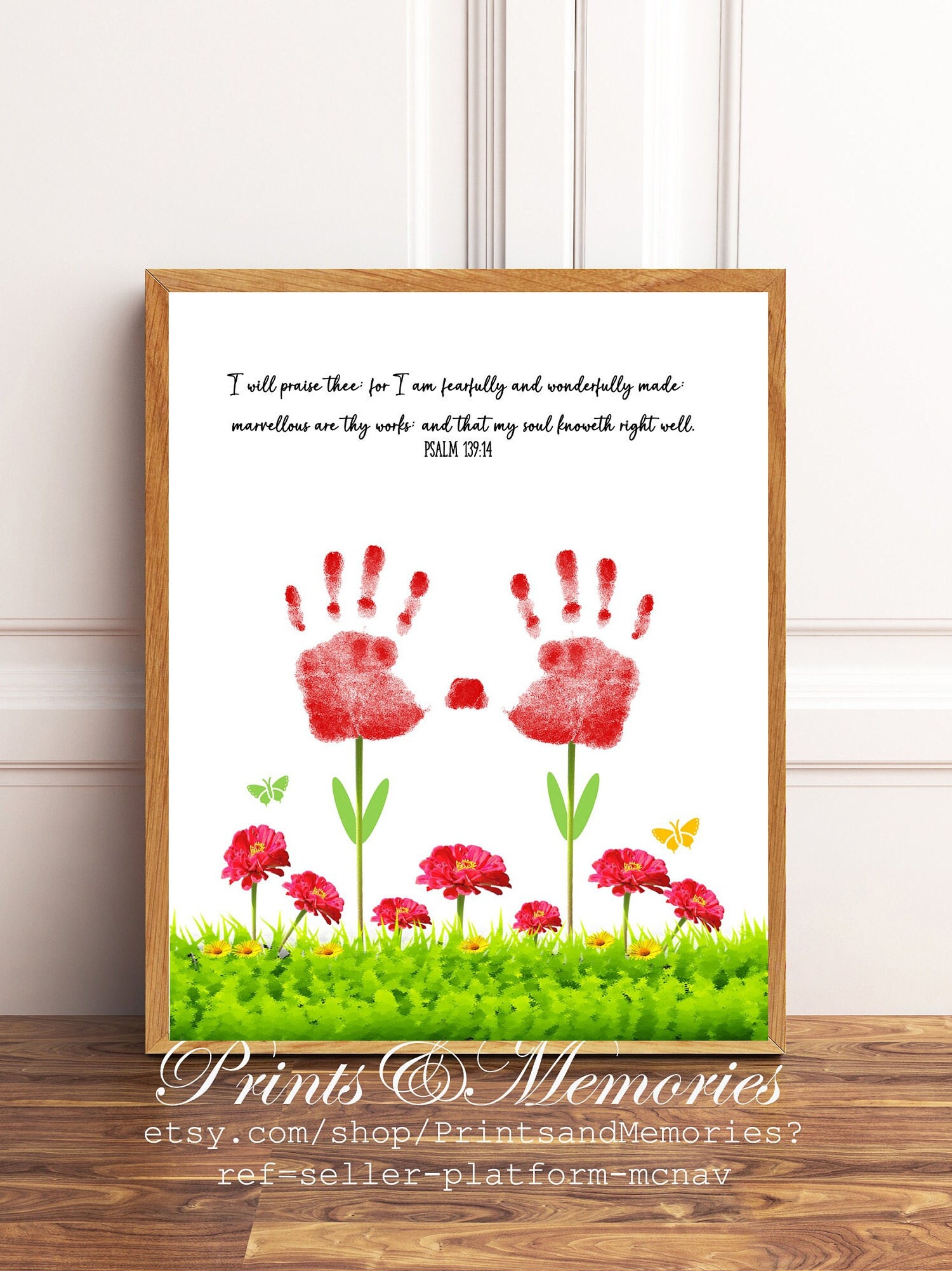 Psalm 139:14, Fearfully and Wonderfully Made, Flower Handprint Art ...