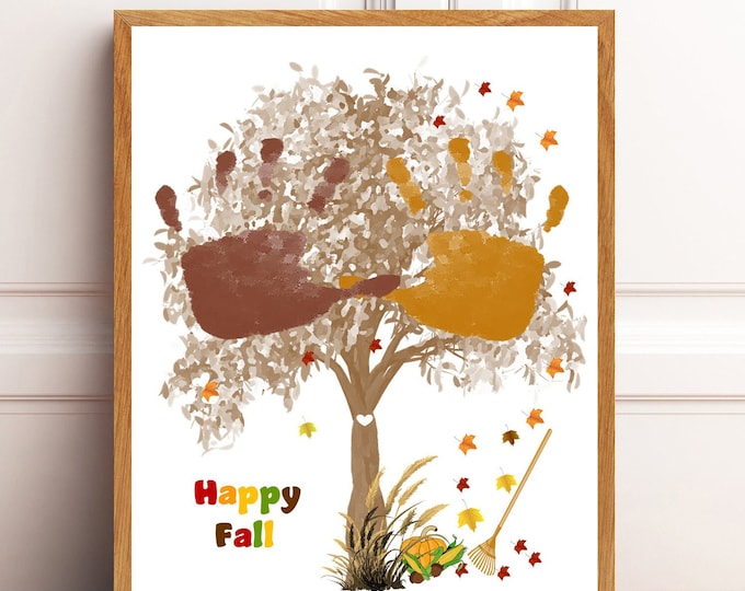Happy Fall Tree Handprint Template / Autumn Fall Leaves / DIY Fall ...