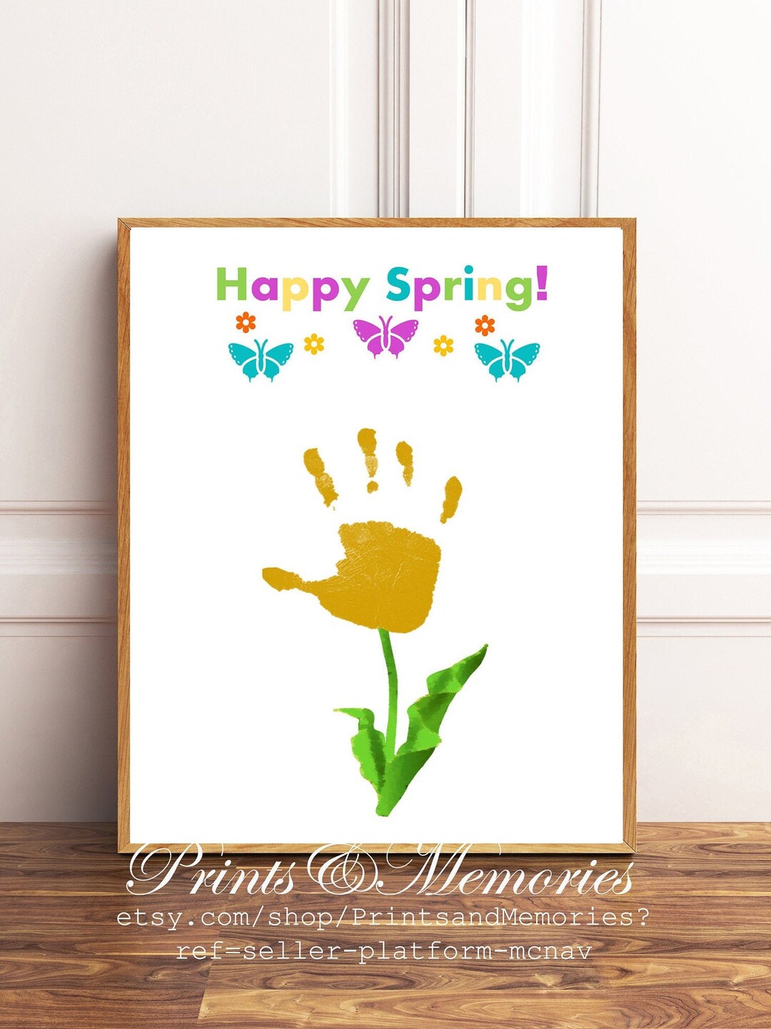 Happy Spring, Spring Handprint Art Kids, Flower Handprint Keepsake ...