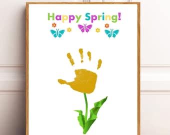 Spring Handprint Art - Etsy