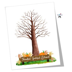 Thankful, Grateful, Blessed, Tree Fingerprint Handprint Art, Baby ...