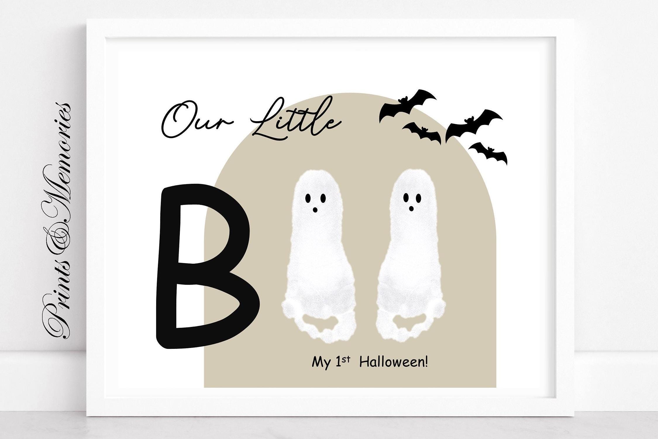 Halloween Footprint Art for Baby, "our Little Boo" My First Halloween ...