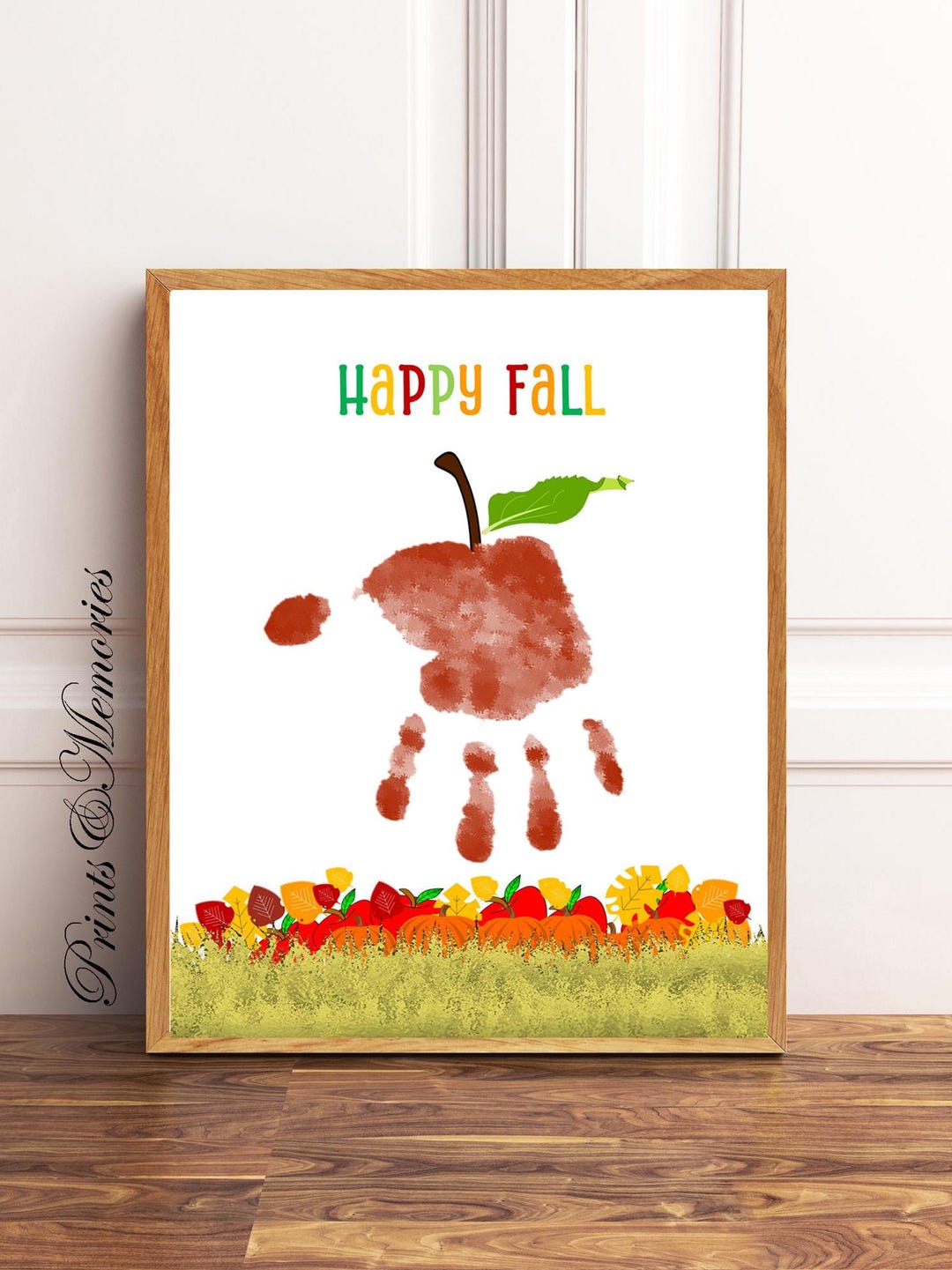 Happy Fall, Apple Handprint Art, Fall Craft for Kids, DIY Handprint Art ...