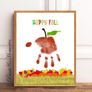 Happy Fall, Apple Handprint Art, Fall Craft for Kids, DIY Handprint Art ...