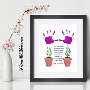 Mother's Day Handprint Art Poem. Flower Handprint Art, Children's Gift ...