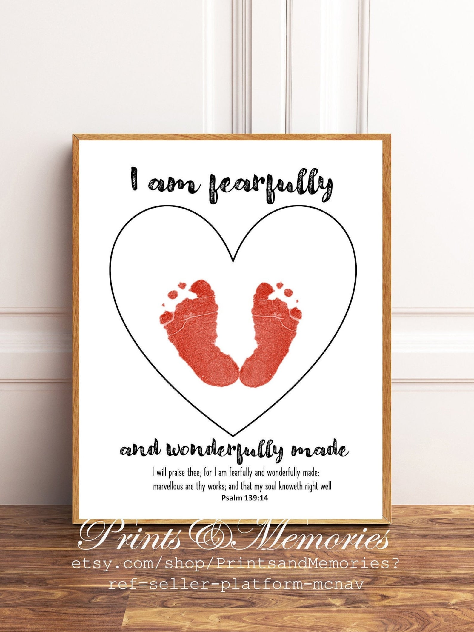 I Am Fearfully and Wonderfully Made Psalm 139:14 Footprint | Etsy