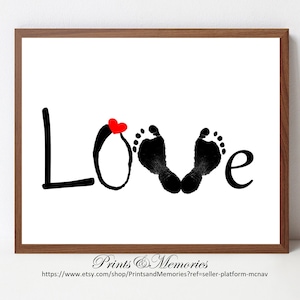 Love Footprint, Footprint Art, Baby Keepsake, DIY - Etsy