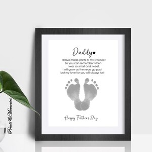 Father's Day Gift for Daddy, Baby Footprint Art Poem, Footprint Art ...