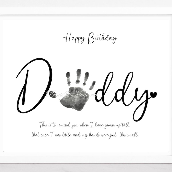 Daddy Handprint Quote - Etsy UK