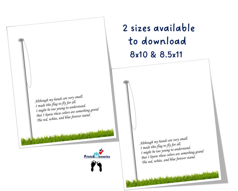 Flag Poem Handprint Art 4th of July Veteran's Day Baby - Etsy