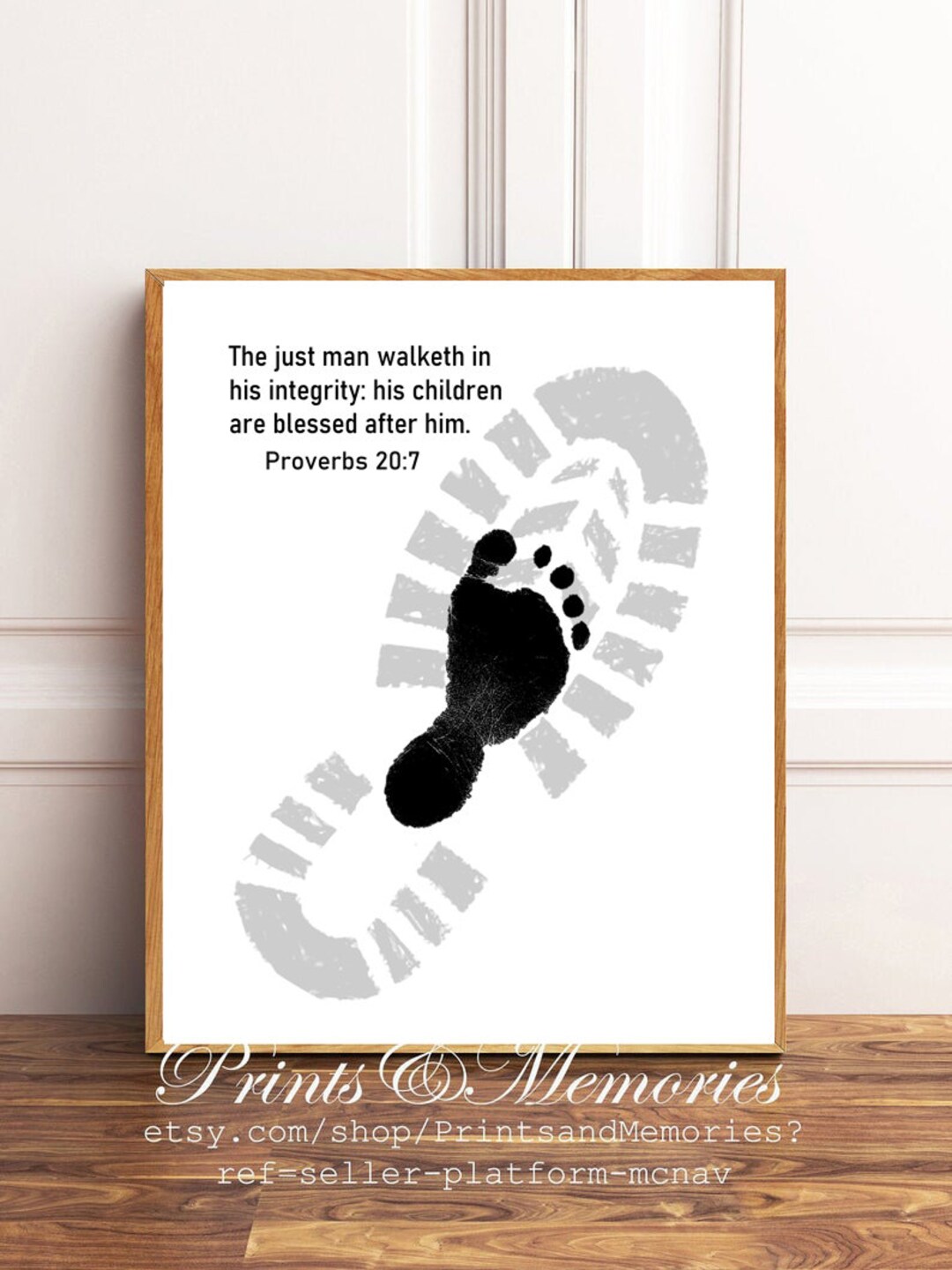 Proverbs 20: 7, Father's Day Gift for Dad, Scripture Printable Father's ...