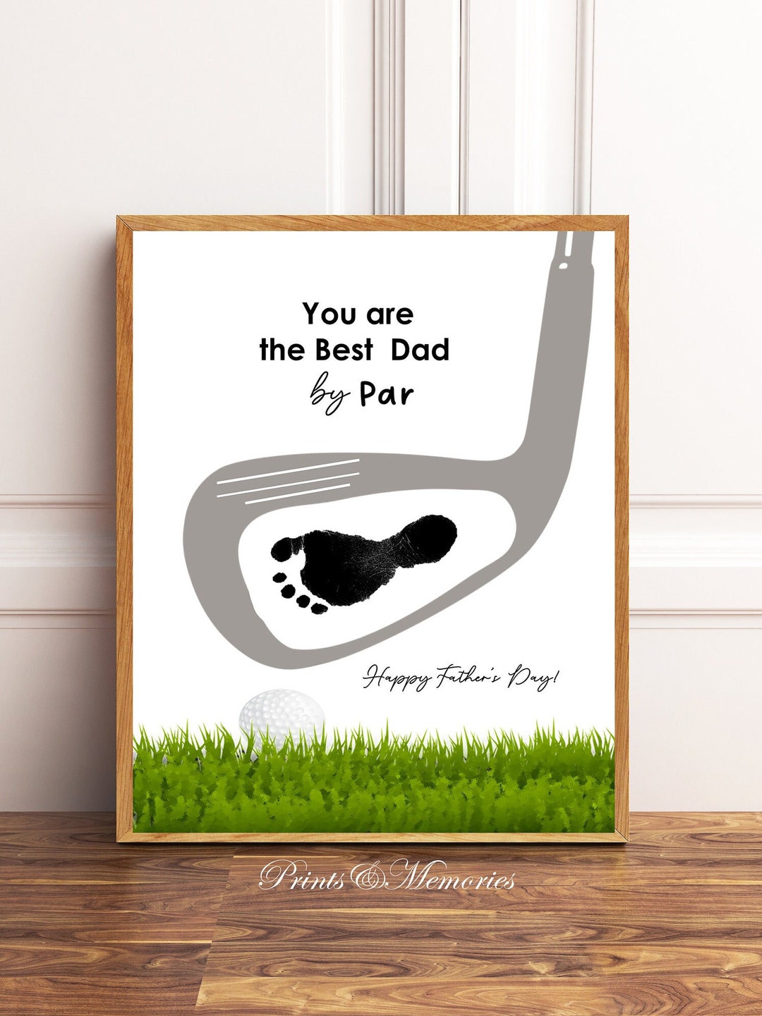 Best Dad/grandpa by Par, Golf Club Footprint Art, Father's Day Gift for ...