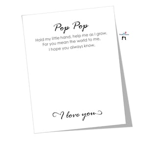 Gift for Pop Pop/pops, Hold My Little Hand Poem, Handprint Art Keepsake ...