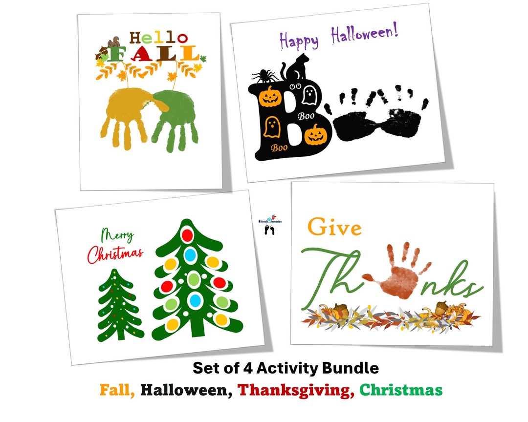 Set of 4 Activity Bundle, Fall, Halloween, Thanksgiving, Christmas ...