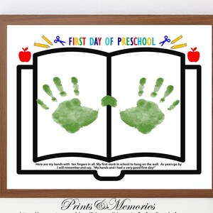 First Day of Preschool Handprint Art Poem, Preschool Craft for Kids ...