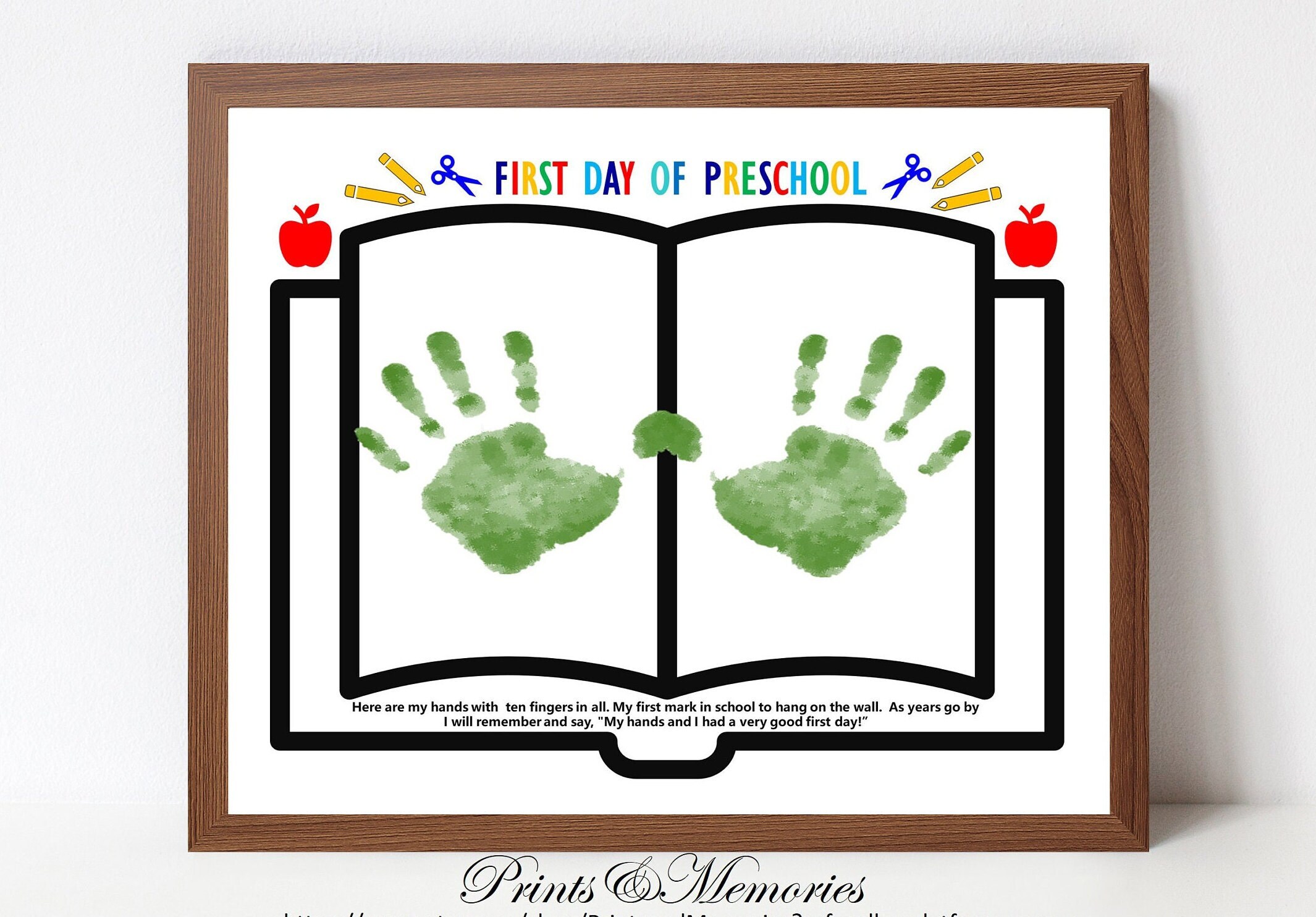 First Day of Preschool Handprint Art Poem Preschool Craft for - Etsy