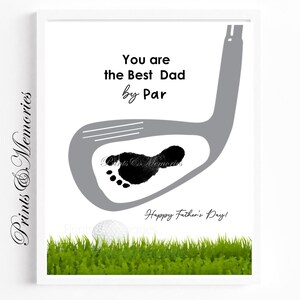 Best Dad/grandpa by Par, Golf Club Footprint Art, Father's Day Gift for ...