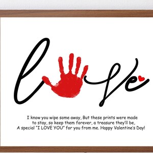 Valentines Handprint Art, Love Handprint Poem, DIY Art Card, Preschool ...