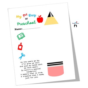 First Day of School Handprint Poem: Keepsake Gift (digital Download) - Etsy