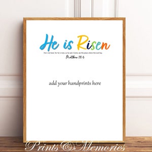He is Risen, Easter Keepsake, Handprint Art, Happy Easter, Easter Craft ...