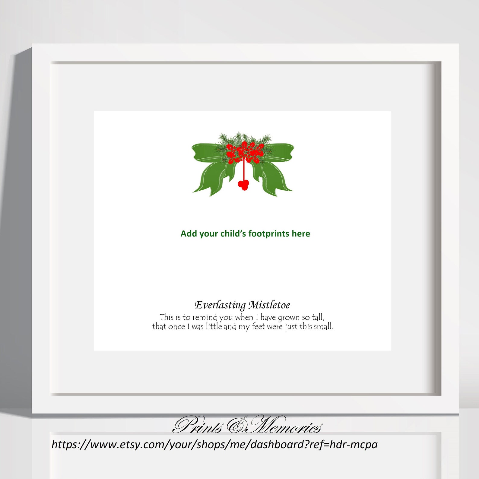 Everlasting Mistletoe Poem Footprint Art Mistletoe - Etsy