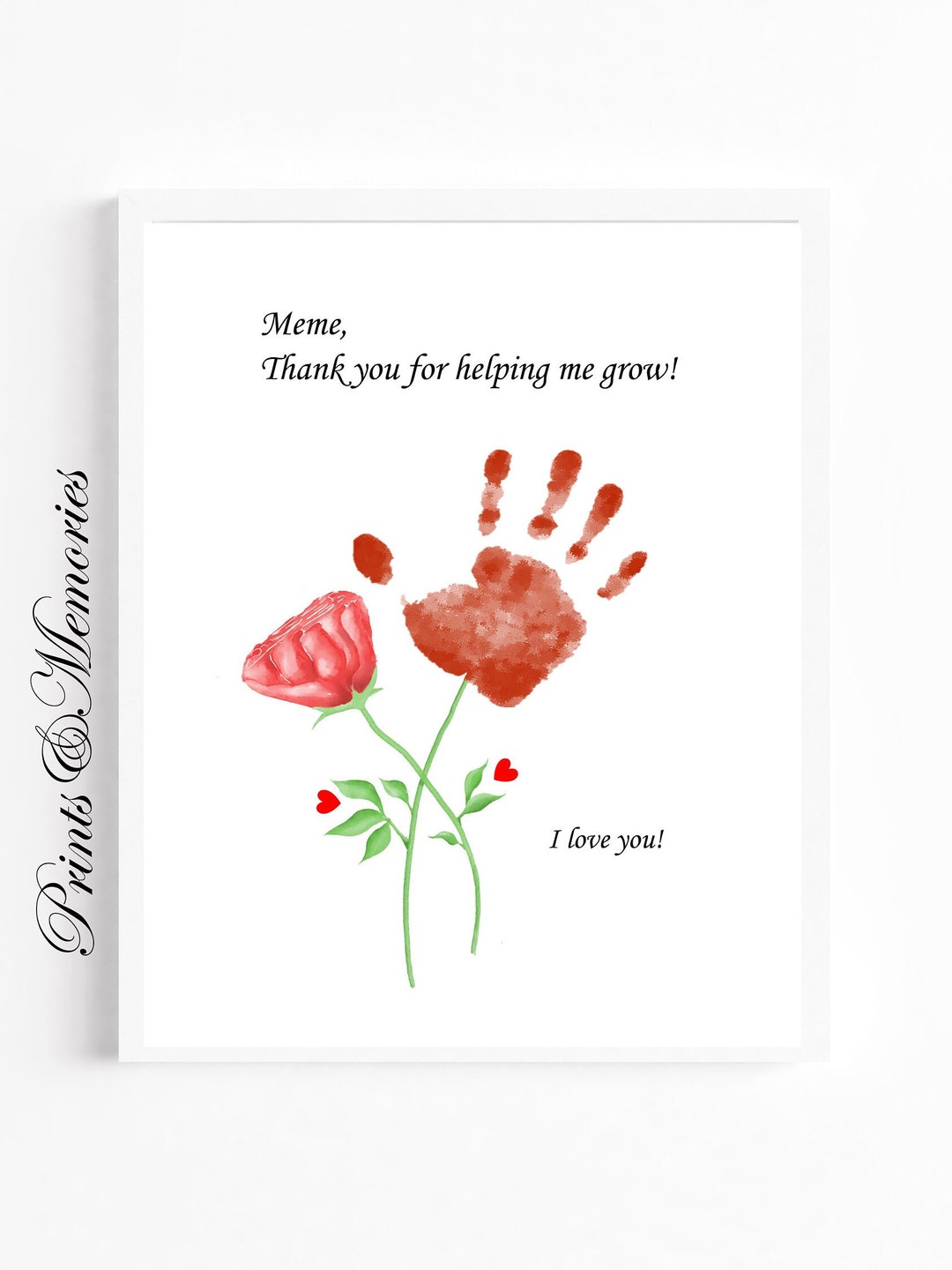 Meme, Thank You for Helping Me Grow, Mother's Day Handprint Art, Flower ...