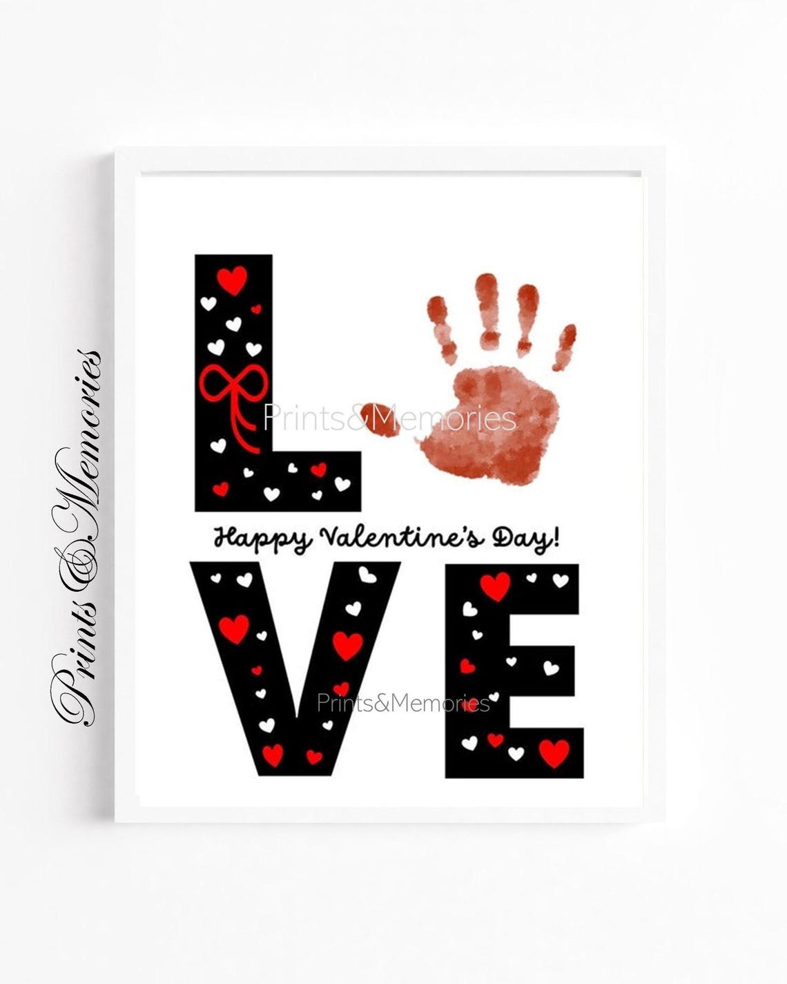 Love Handprint Art: Valentine's Day DIY Card (printable Template) - Etsy