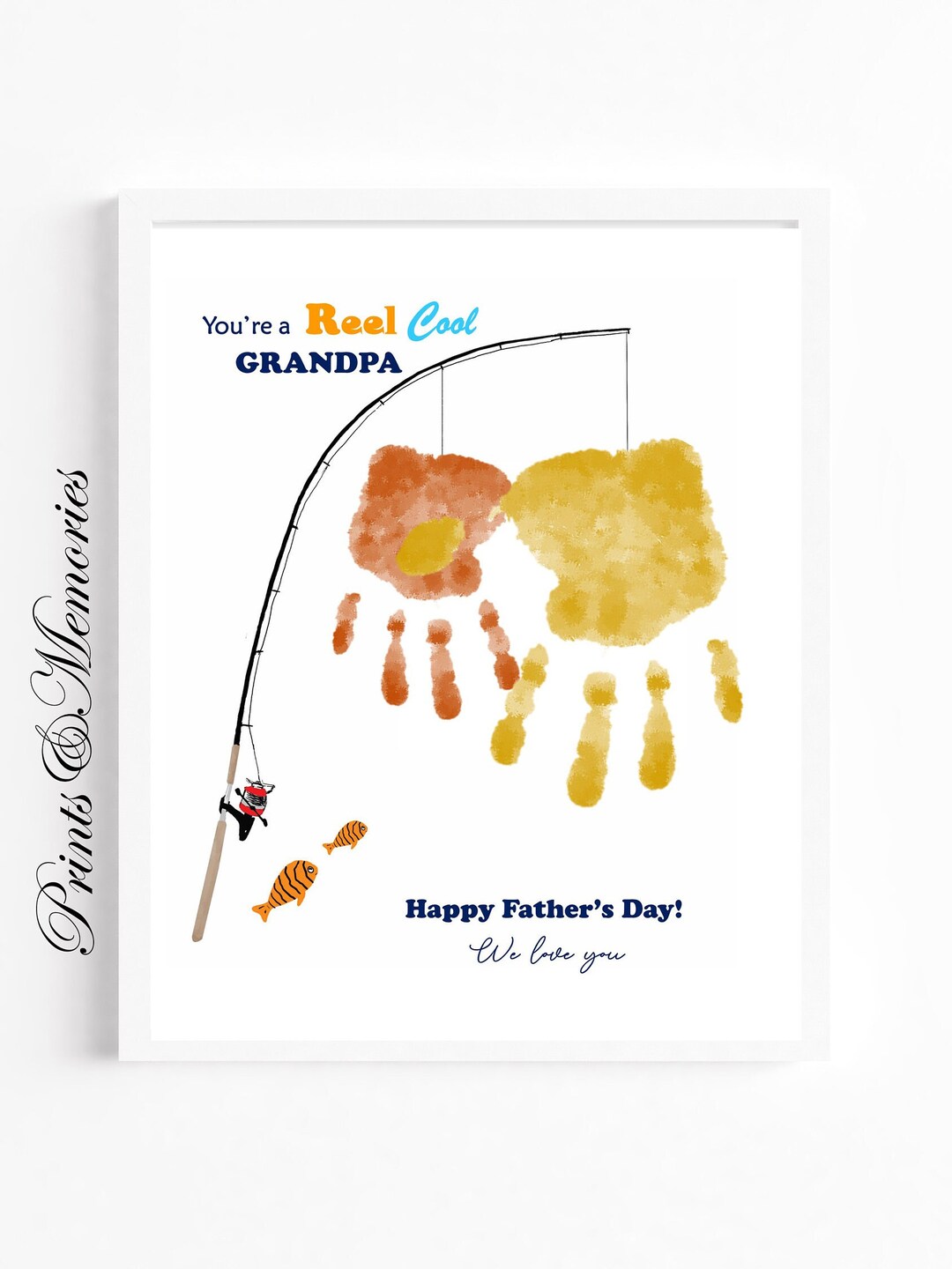 You're a Reel Cool Grandpa Handprint Art, Fishing Handprint Craft ...