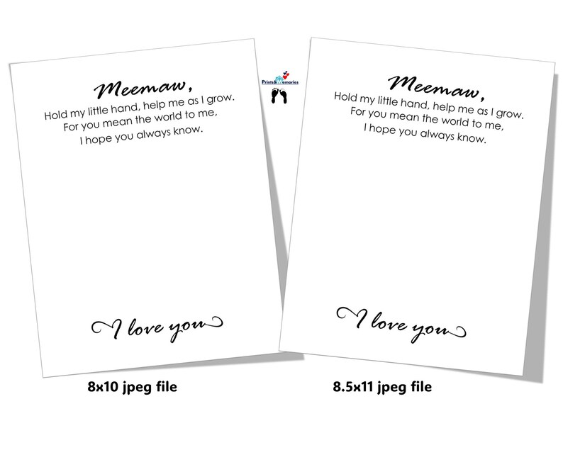Handprint Poem Gift for Meemaw: DIY Kid Craft (digital Download) - Etsy