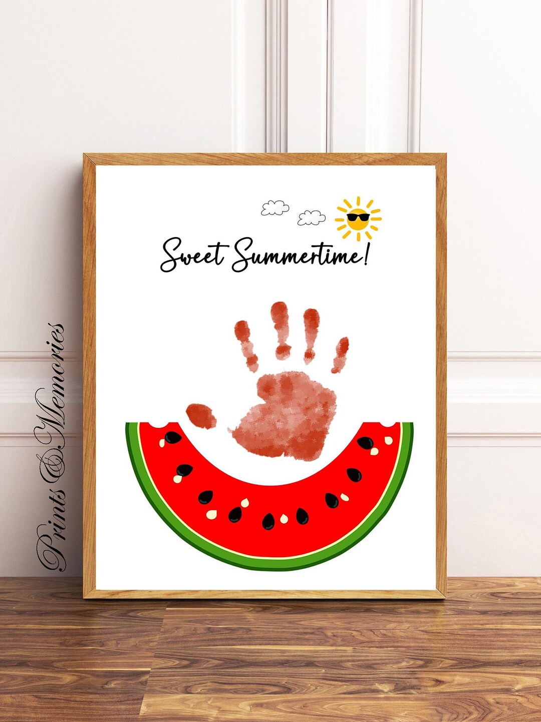 Watermelon Handprint, Sweet Summertime Printable, Summer Craft for Kids ...