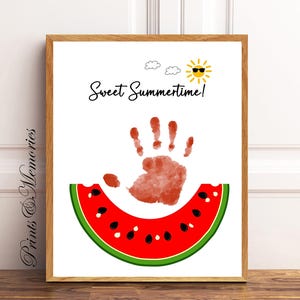 Watermelon Handprint, Sweet Summertime Printable, Summer Craft for Kids ...