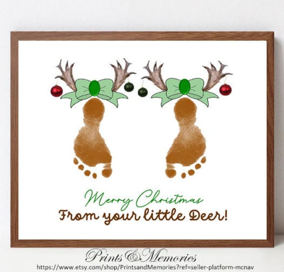 Reindeer Footprint, Little Deer Craft, Footprint DIY, Christmas ...