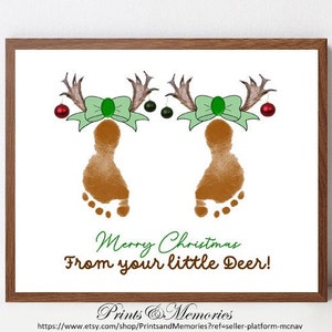 Reindeer Footprint, Little Deer Craft, Footprint DIY, Christmas ...