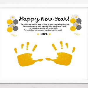 Happy New Year Handprint Poem, New Year's Craft, Baby Toddler Kid, DIY ...
