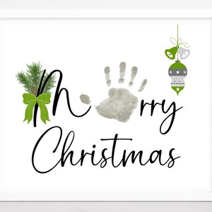 Merry Christmas Handprint Art, Baby Toddler Craft, Handprint Footprint ...