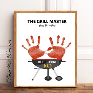 The King of the Grill Handprint Art, Father's Day Craft for Kids, Gift ...