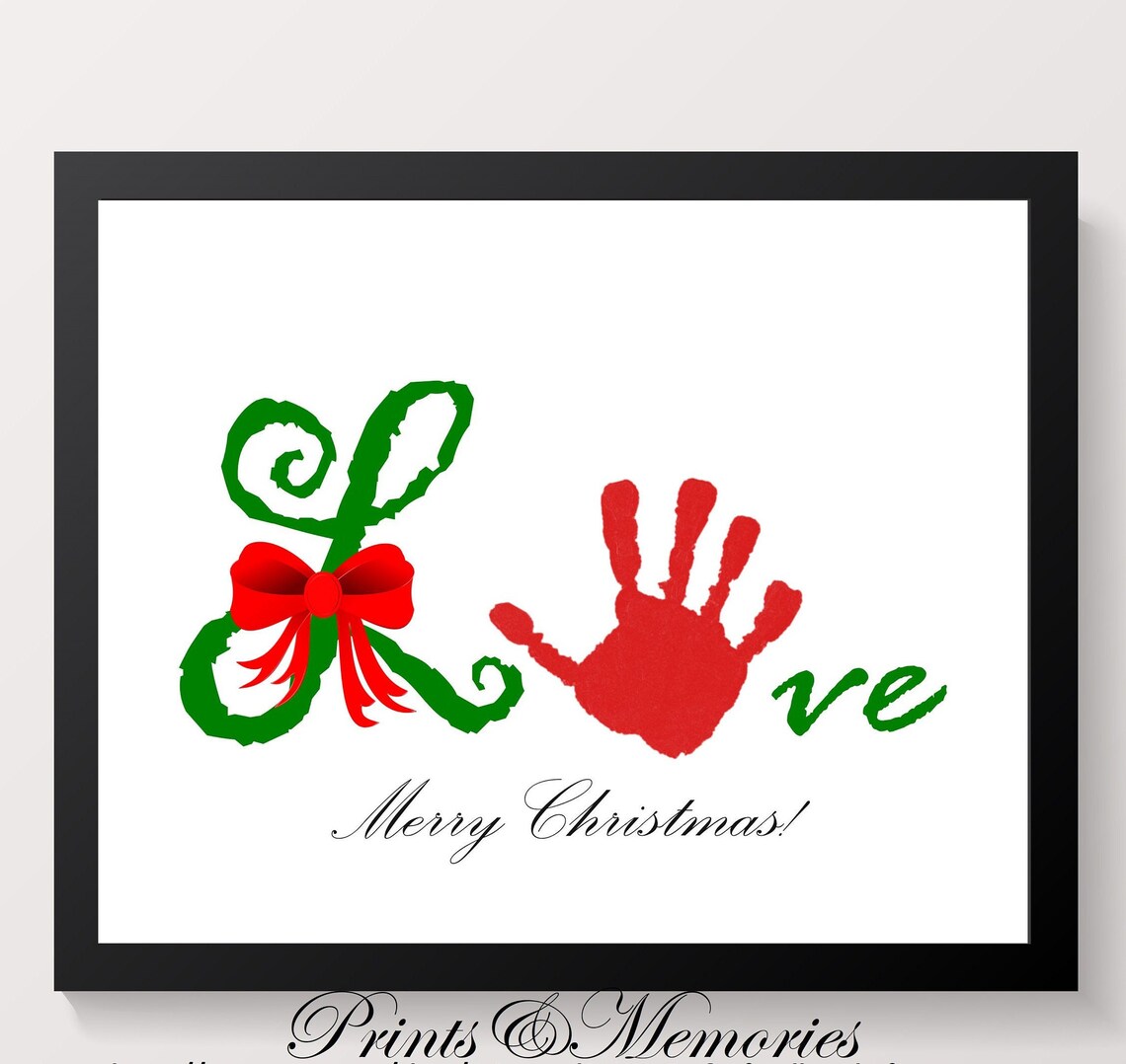 Christmas Handprint Art Handprint Christmas love Printable - Etsy