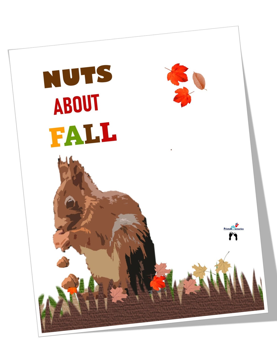 Fall Handprint Art Keepsake Nuts About Fall Squirrel - Etsy