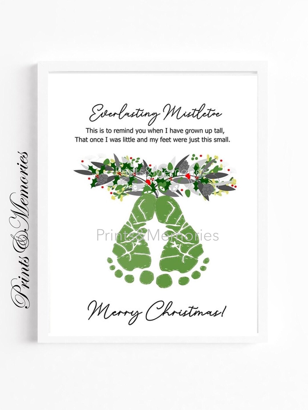 Everlasting Mistletoe Footprint Poem, Infant, Baby Footprint Memory ...