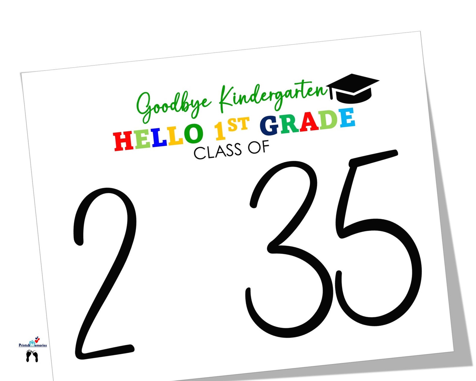 Goodbye Kindergarten Hello 1st Grade Graduation Handprint - Etsy