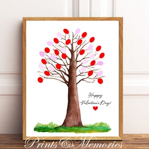 Tree Fingerprint Handprint Art, Valentine's Day Craft for Kids ...