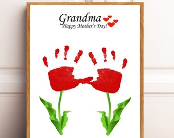 Thank You for Helping Me Grow Flower Handprint Art Baby - Etsy Canada