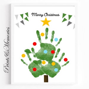 Christmas Tree Handprint Art: DIY Kid Craft (printable Template) - Etsy