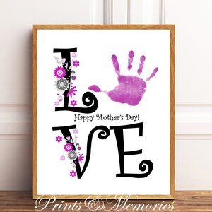 Mother's Day Gift, Love Handprint Art, Mother's Day Art Craft for Baby ...