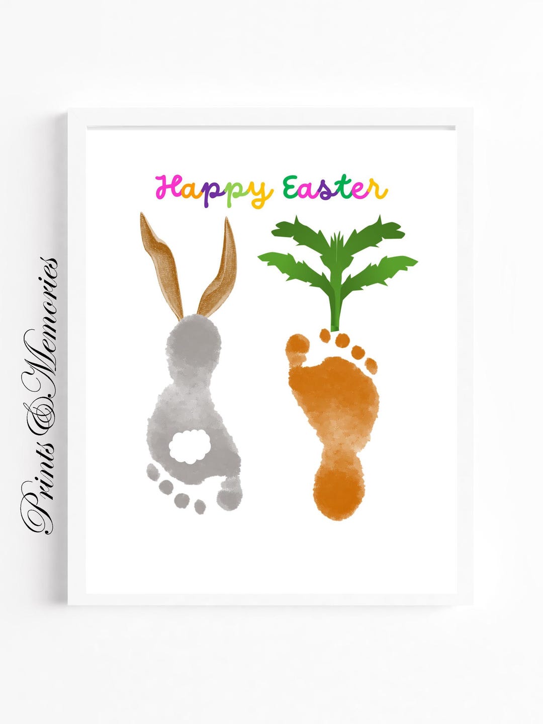Easter Bunny Carrot Footprint Art: DIY Keepsake (digital Download) - Etsy