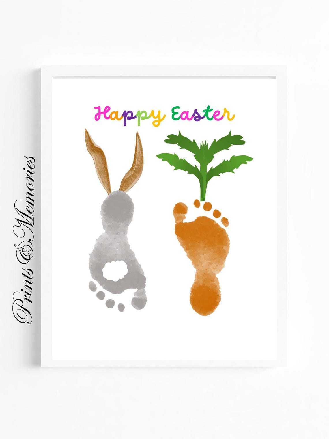 Easter Bunny Carrot Footprint Art: DIY Keepsake (digital Download) - Etsy