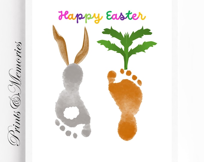 Hoppy Happy Easter/ Bunny Carrot / Footprint Handprint Art Craft / Foot ...