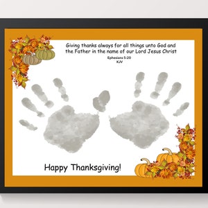 Ephesians 5:20, Thanksgiving Craft for Kids, Handprint Art Keepsake ...